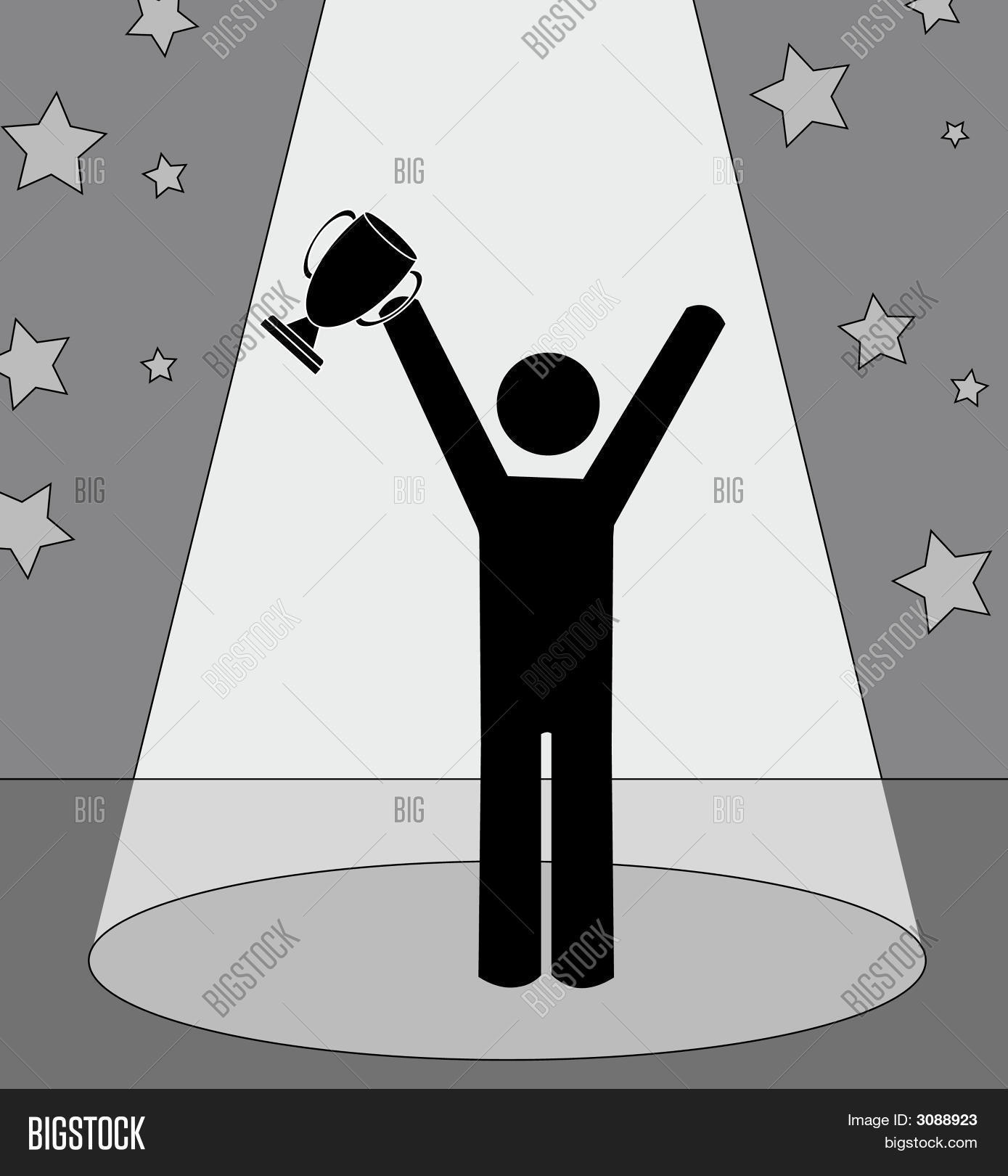 Stick Man W Trophy Image & Photo (Free Trial) | Bigstock