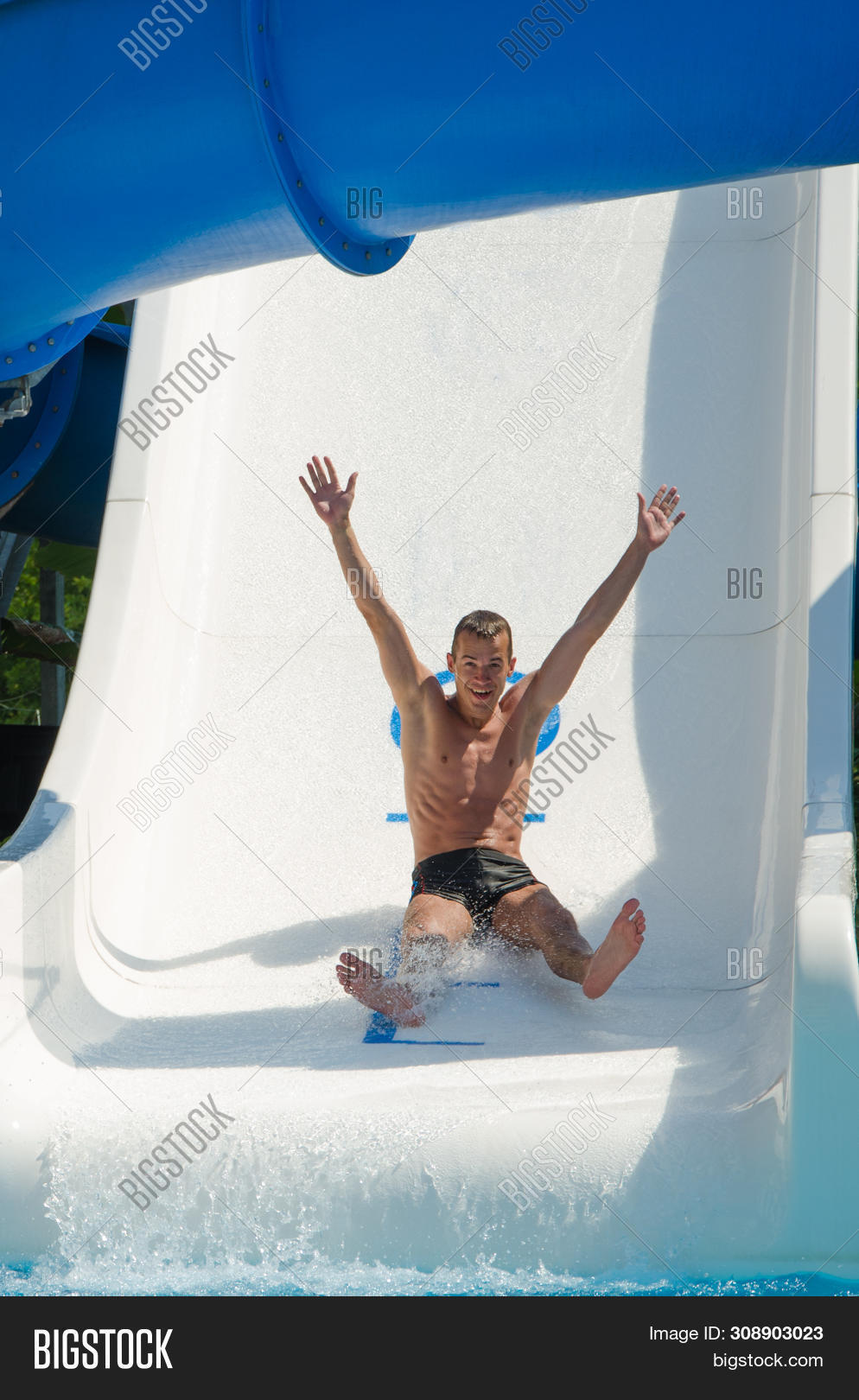 Man Rolls Down Water Image And Photo Free Trial Bigstock