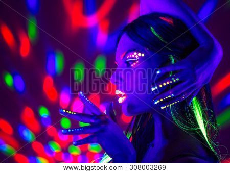Neon Woman Dancing. Image & Photo (Free Trial) | Bigstock