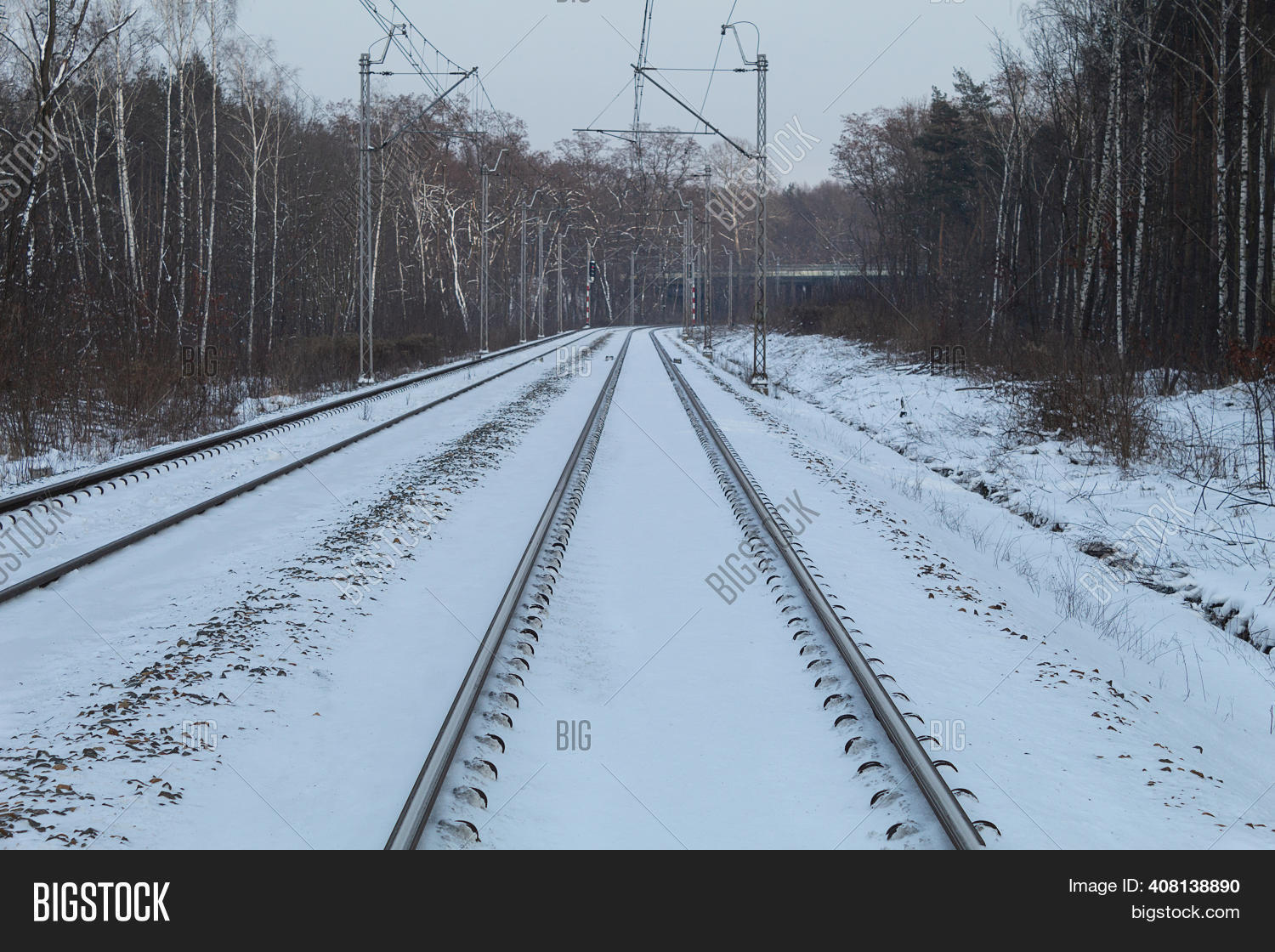 Rails Covered Snow, Image & Photo (Free Trial) | Bigstock