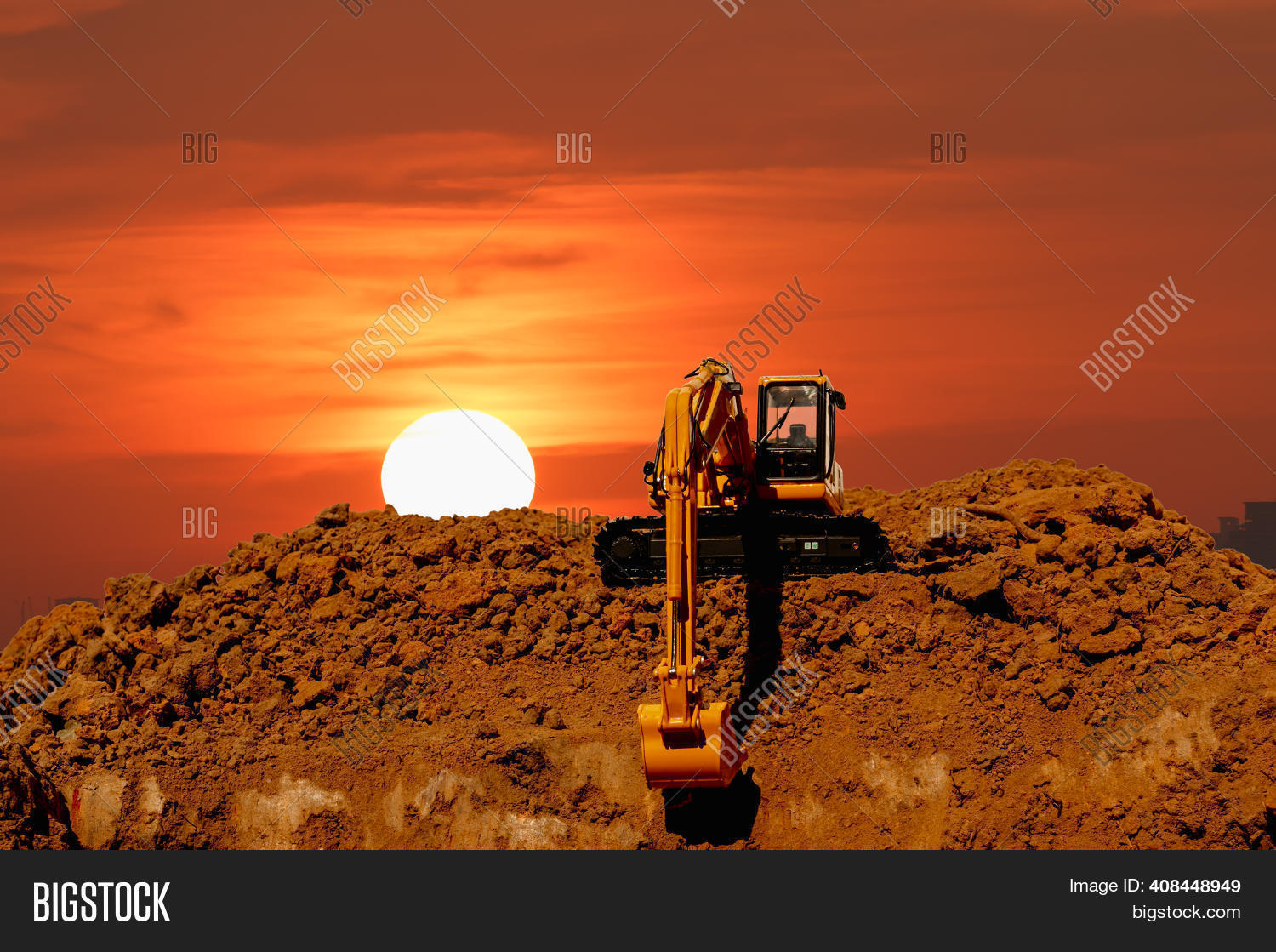 Excavators Digging Image & Photo (Free Trial) | Bigstock