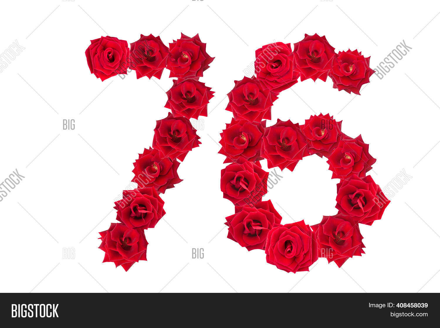 Numeral 76 Made Red Image & Photo (Free Trial) | Bigstock