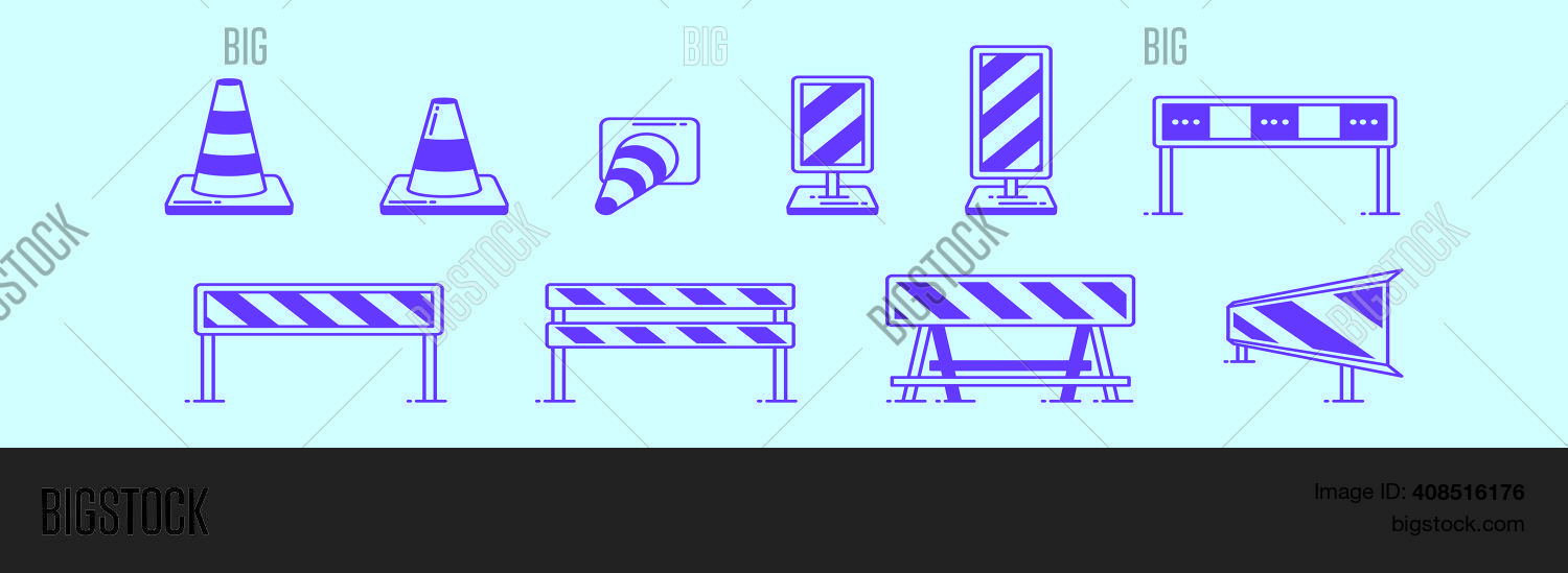 Set Guardrail Cartoon Vector & Photo (Free Trial) | Bigstock