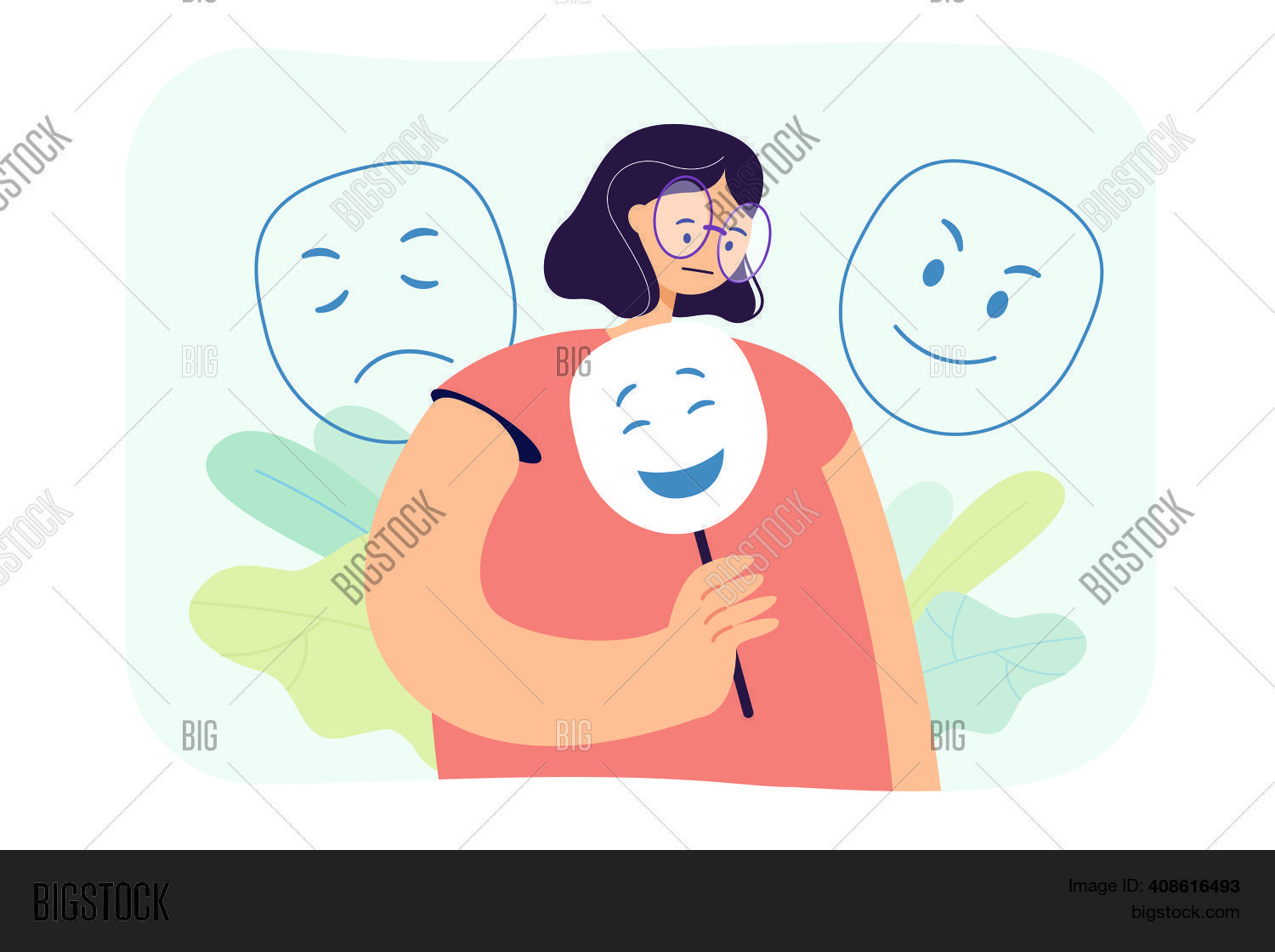 Sad Woman Hiding Vector & Photo (Free Trial) | Bigstock