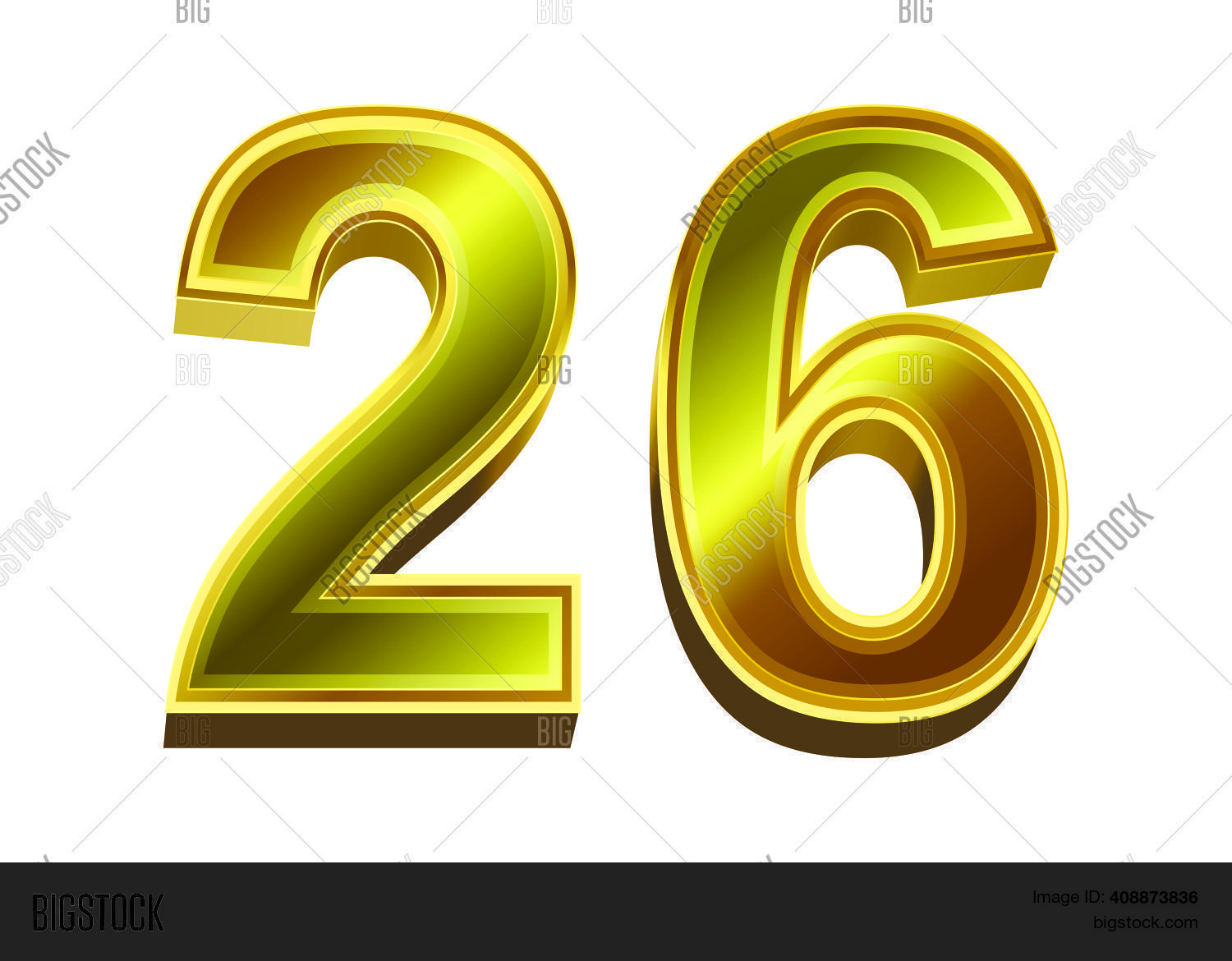 3d Golden Number 26 Vector & Photo (Free Trial) | Bigstock