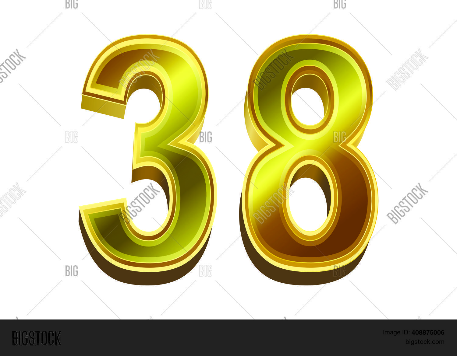 3d Golden Number 38 Vector & Photo (Free Trial) | Bigstock