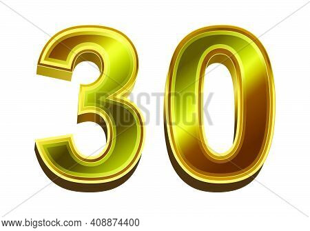 3d Golden Number 30 Vector & Photo (Free Trial) | Bigstock