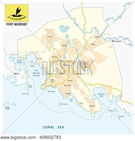 City Map Port Moresby Vector & Photo (Free Trial) | Bigstock