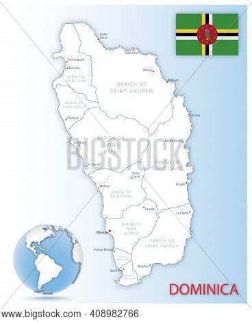 Detailed Map Dominica Dominican Republic Map And Satellite Image