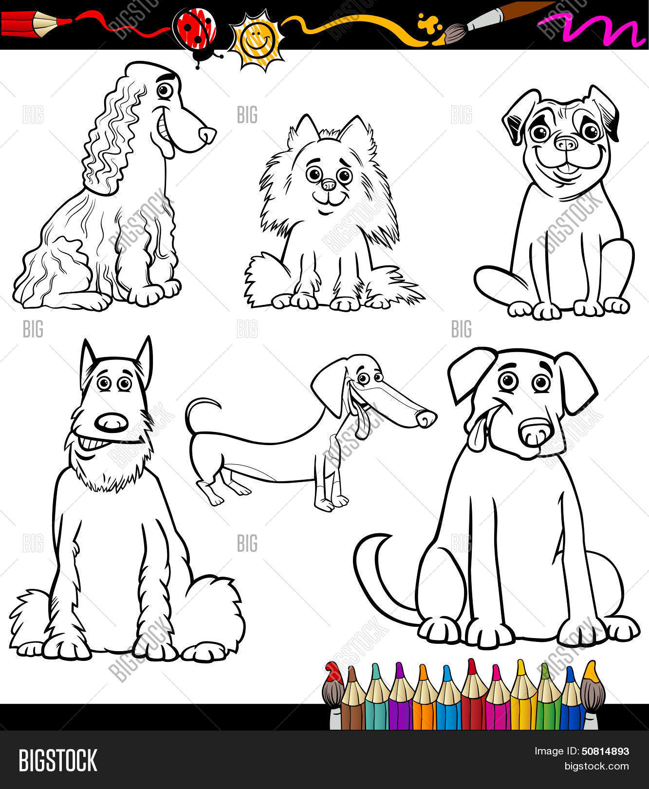 Cartoon Dog Breeds Vector & Photo (Free Trial) | Bigstock
