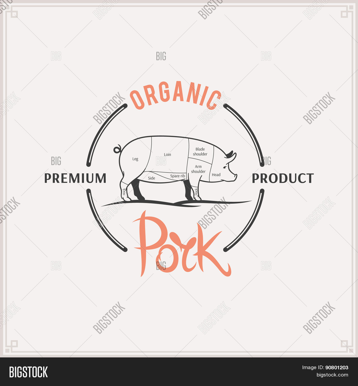 Butcher Shop Label Vector & Photo (Free Trial) | Bigstock