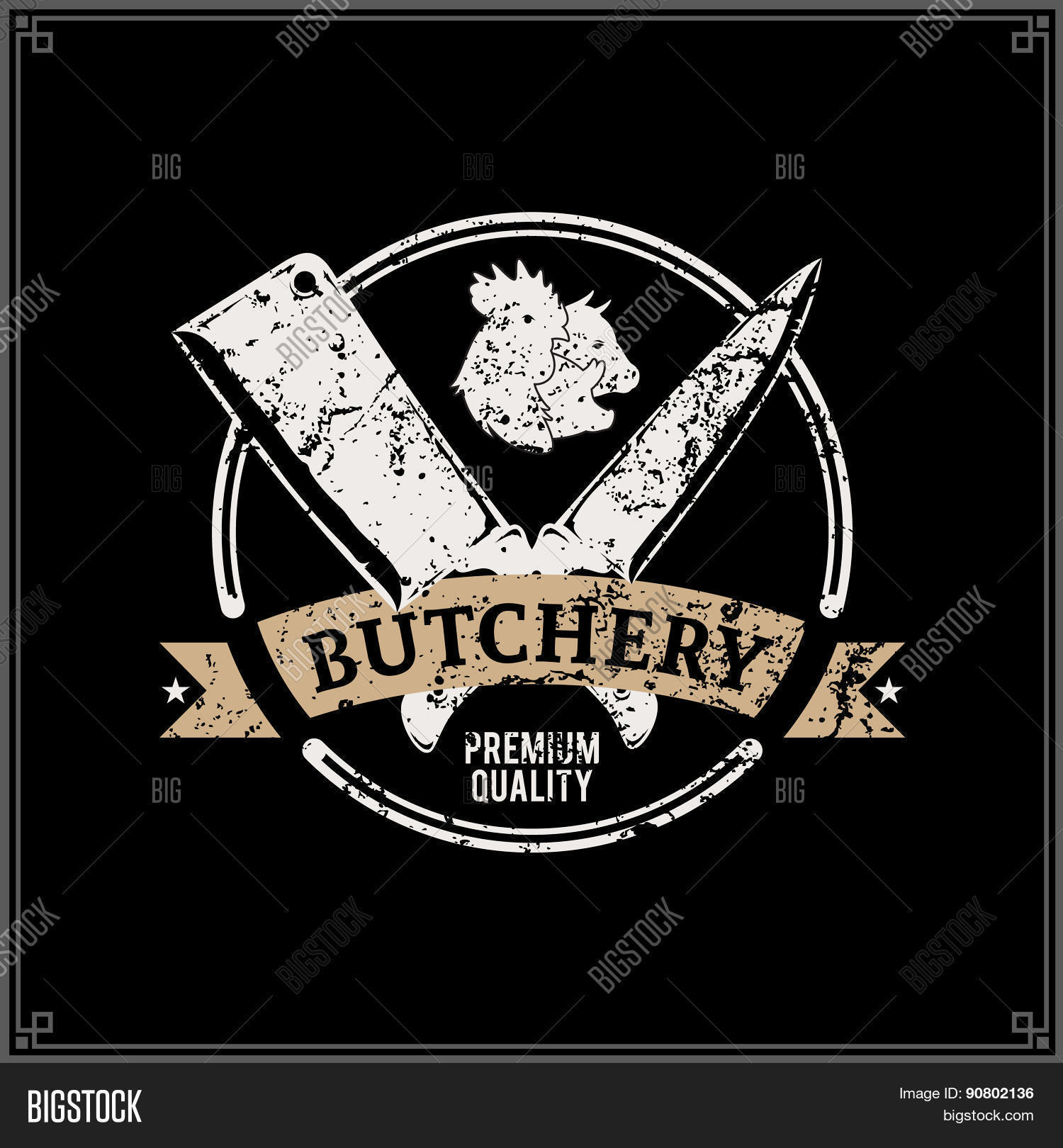 Retro Styled Butchery Vector & Photo (Free Trial) | Bigstock