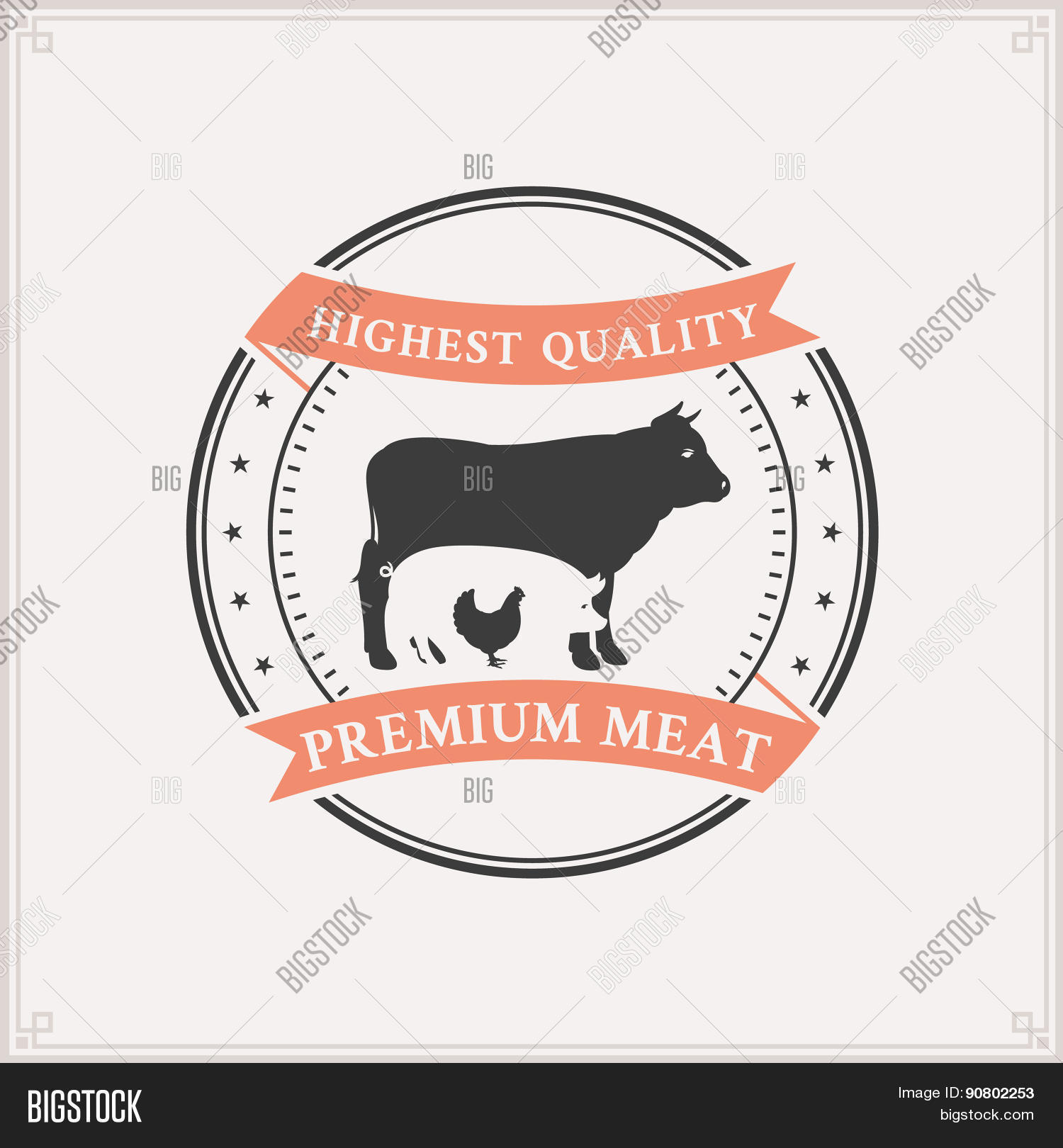 Butcher Shop Label Vector & Photo (Free Trial) | Bigstock