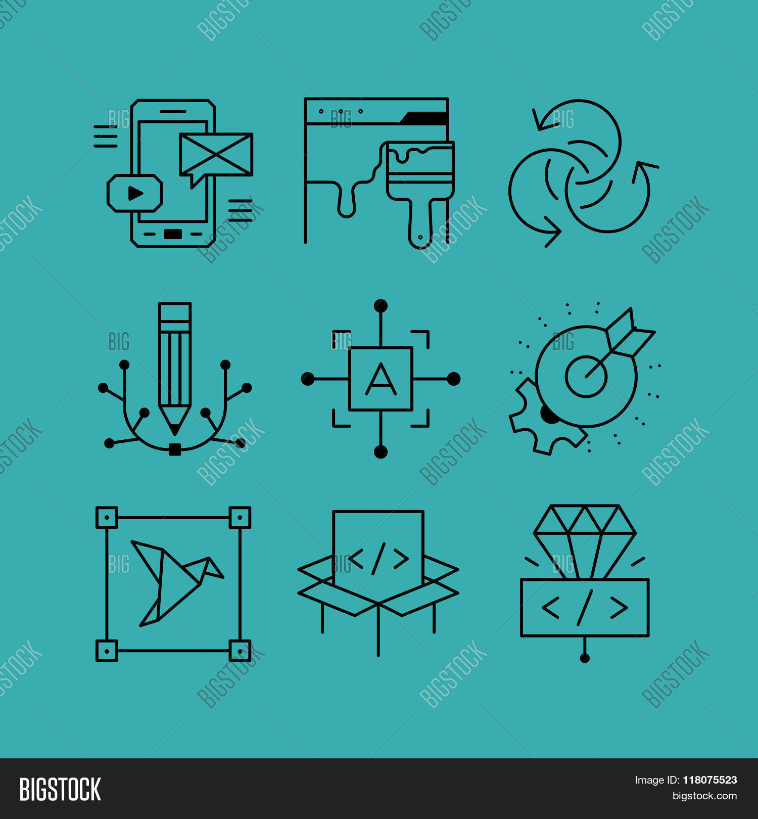 Set Line Vectors Vector & Photo (Free Trial) | Bigstock