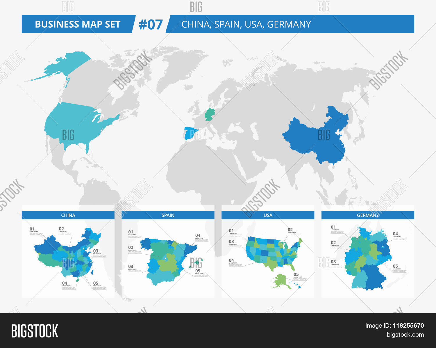 Business Map Set 7 Vector & Photo (Free Trial) | Bigstock