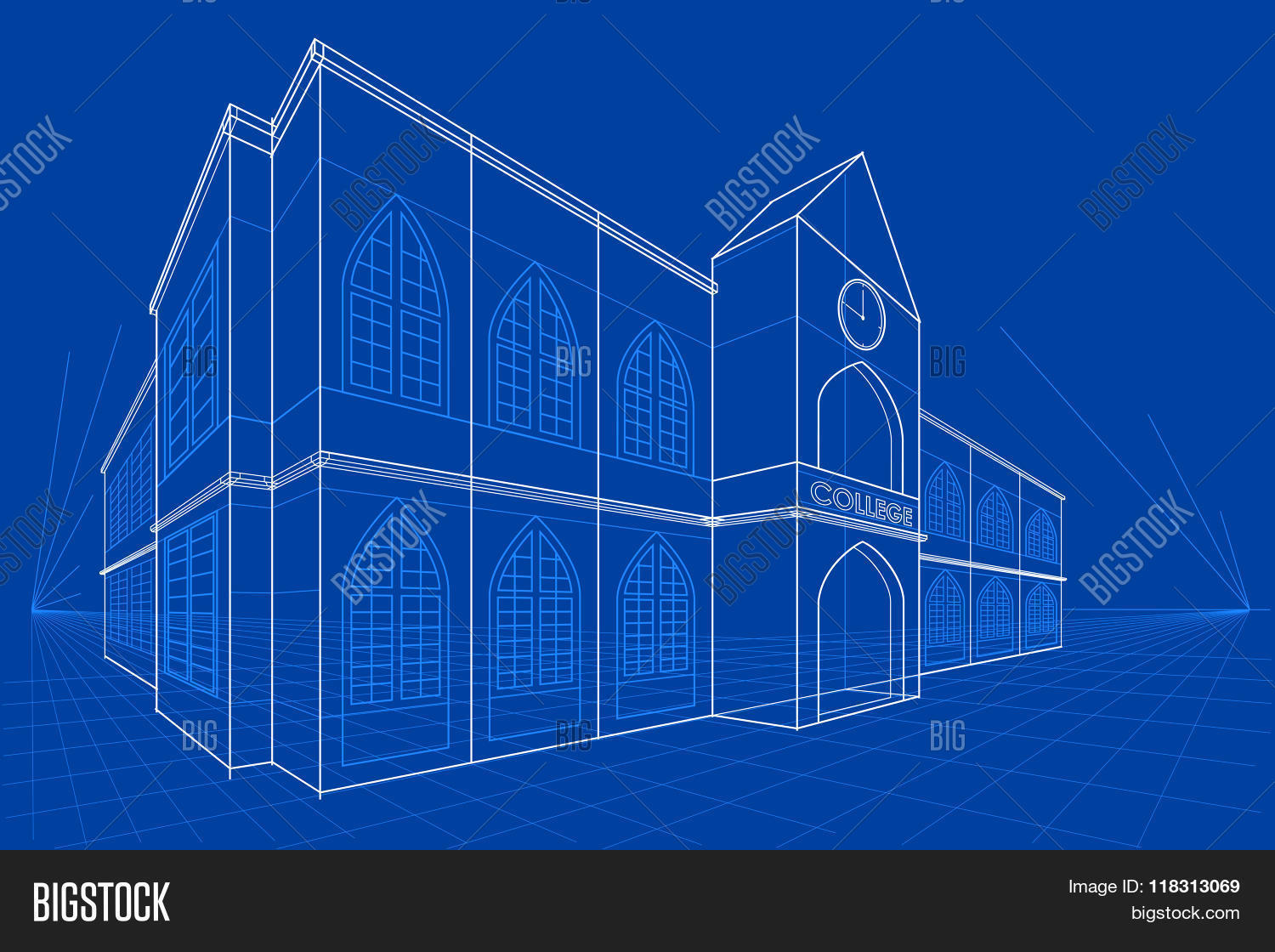 Blueprint Building Vector & Photo (Free Trial) | Bigstock