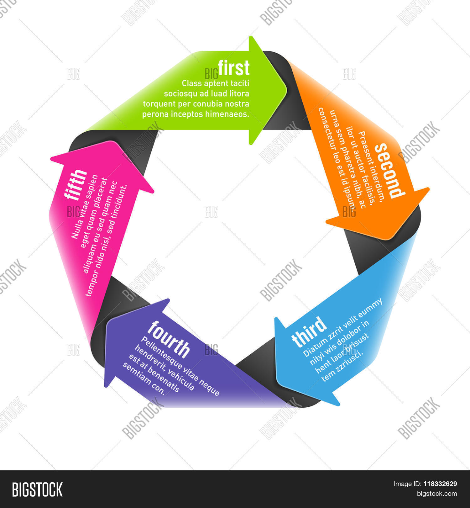 Five Steps Process Vector & Photo (Free Trial) | Bigstock