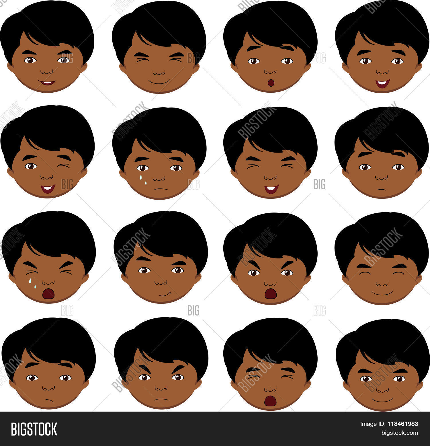 Indian Boy Emotions: Vector & Photo (Free Trial) | Bigstock