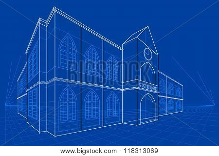 Blueprint Building Vector & Photo (Free Trial) | Bigstock
