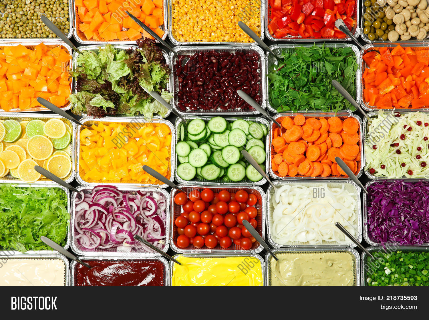 Top View Salad Bar Image & Photo (Free Trial) | Bigstock
