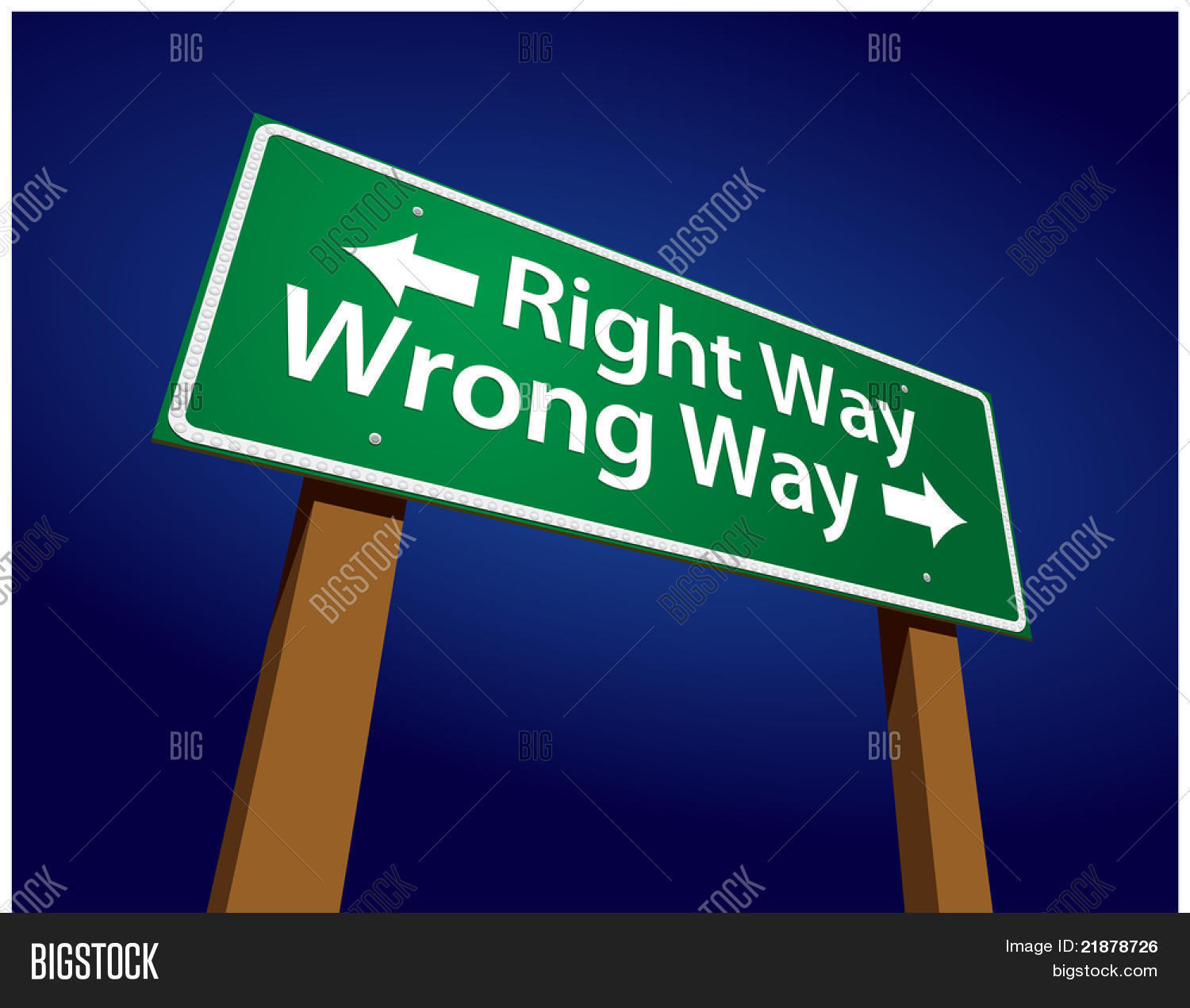 Right Way, Wrong Way Vector & Photo (Free Trial) | Bigstock
