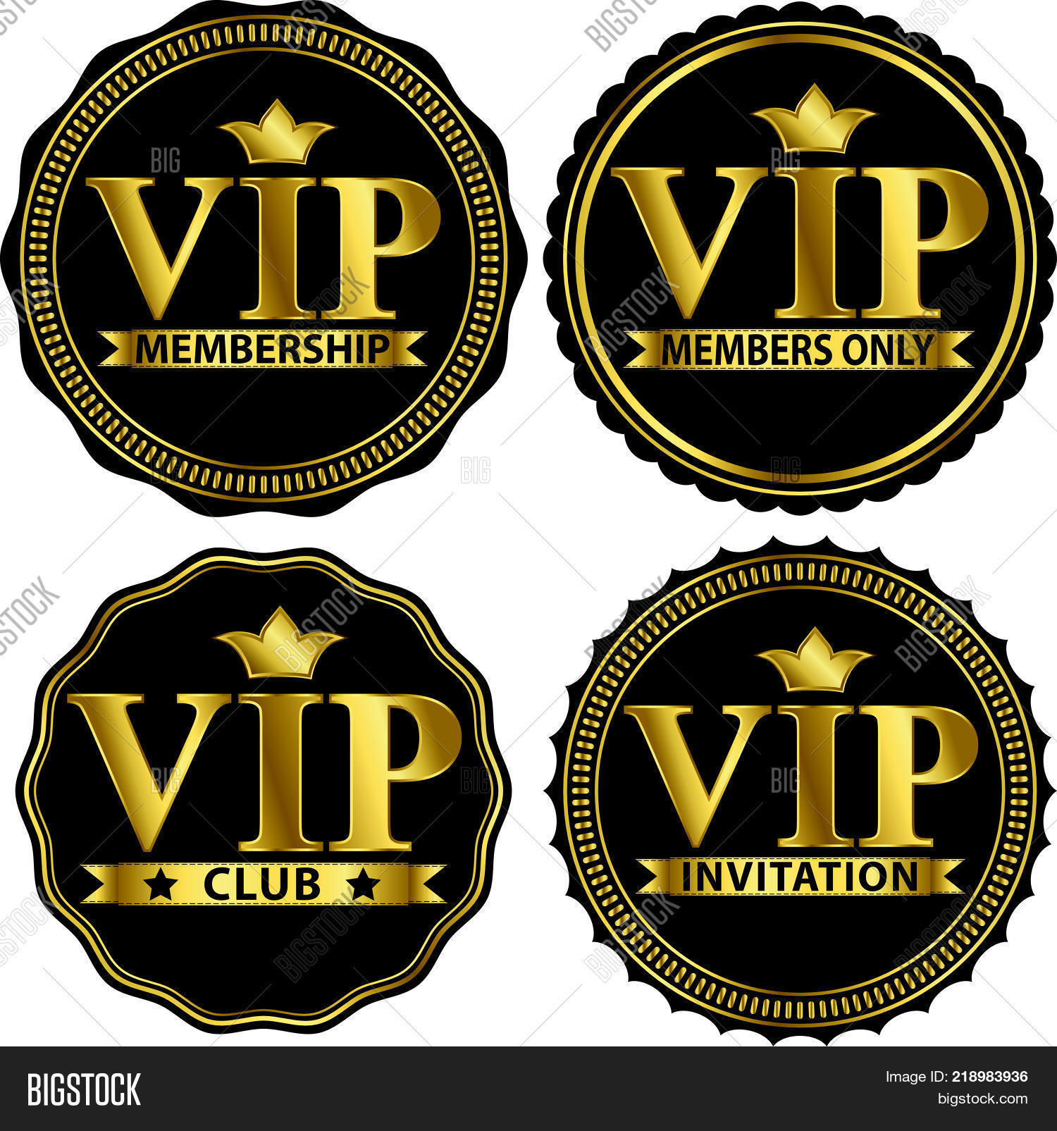 Vip Golden Label Set Vector & Photo (Free Trial) | Bigstock