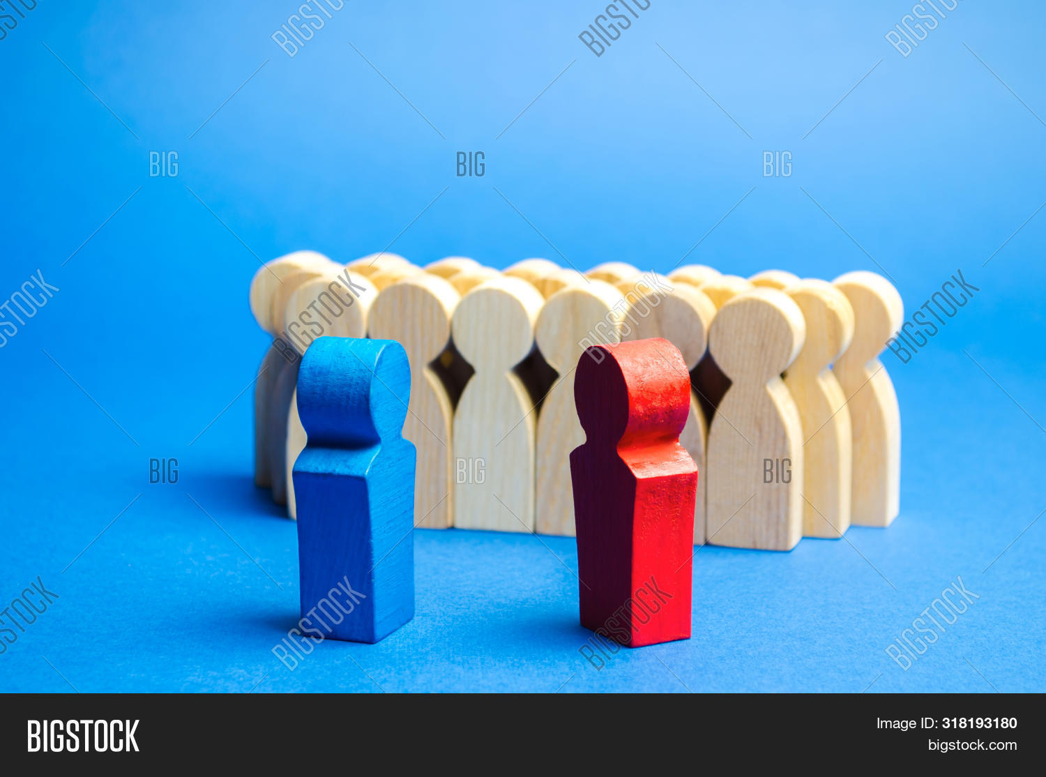 Blue Red People Stand Image & Photo (Free Trial) | Bigstock
