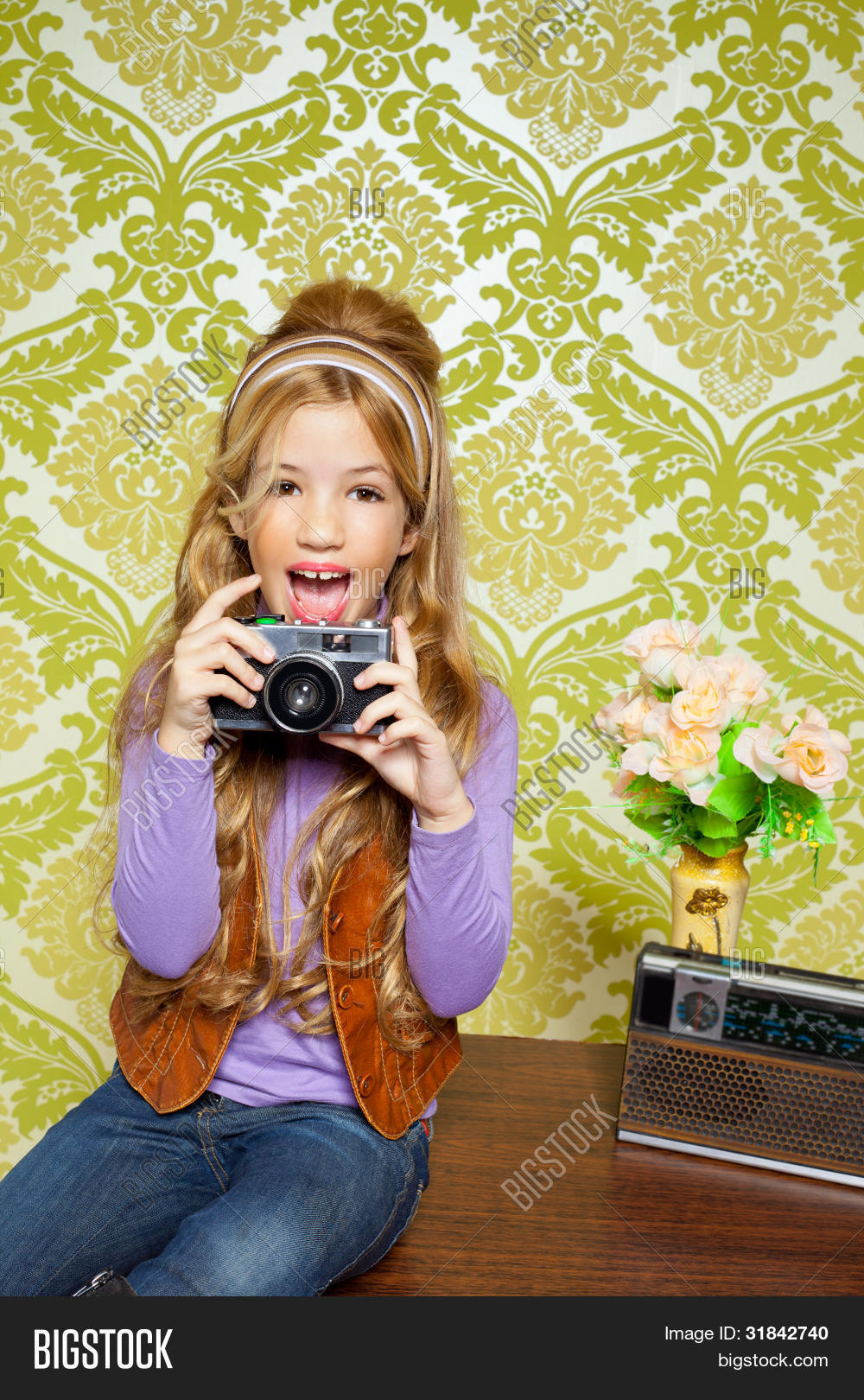Hip Retro Little Girl Image & Photo (Free Trial) | Bigstock