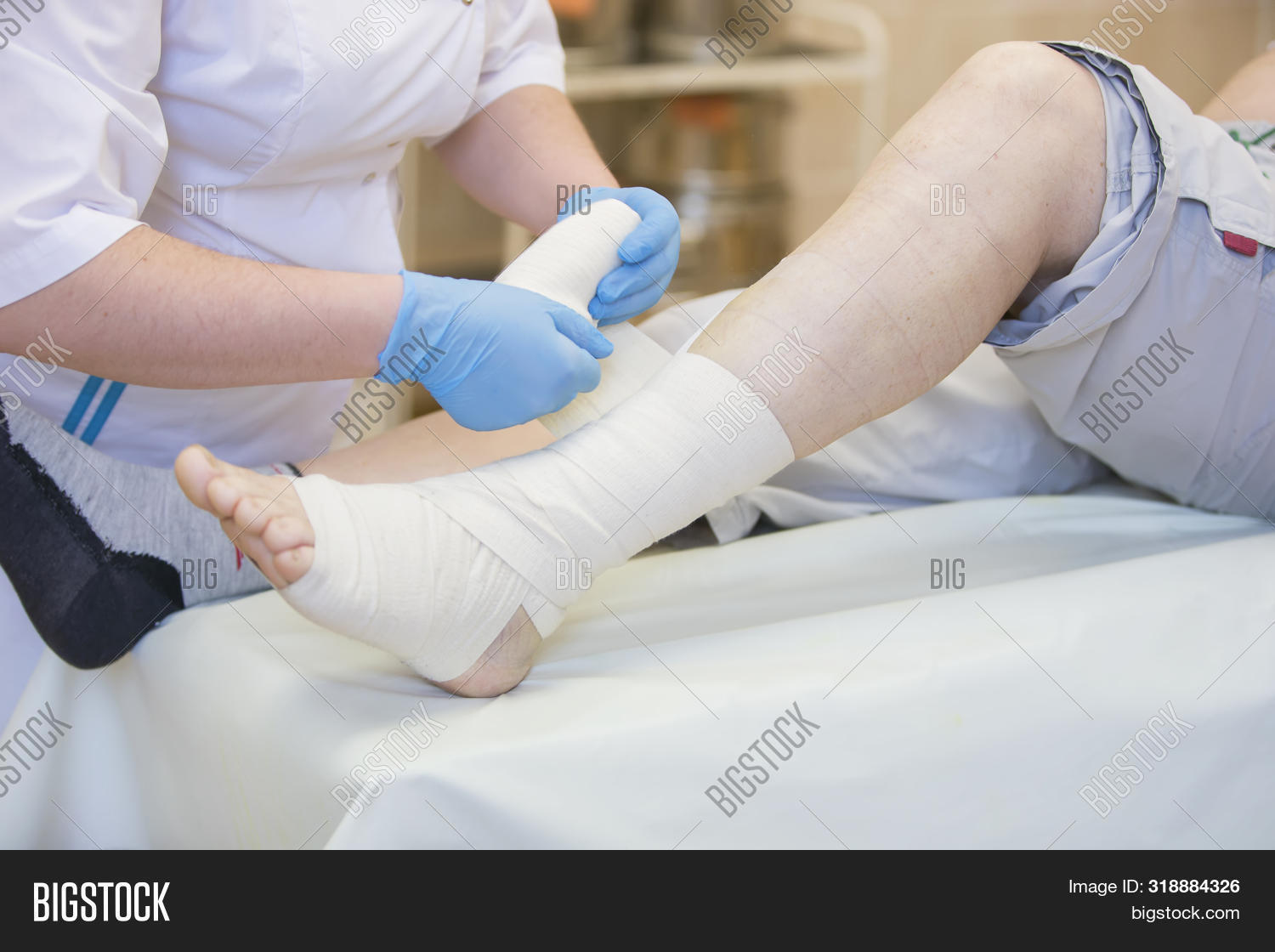 Nurse Bandages Leg. Image & Photo (Free Trial) | Bigstock
