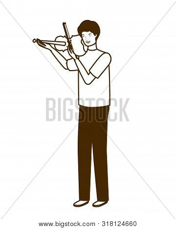 Silhouette Man Fiddle Vector & Photo (Free Trial) | Bigstock