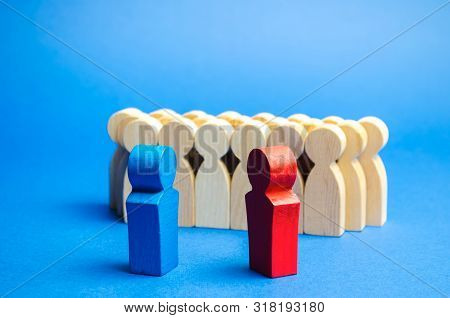 Blue Red People Stand Image & Photo (Free Trial) | Bigstock