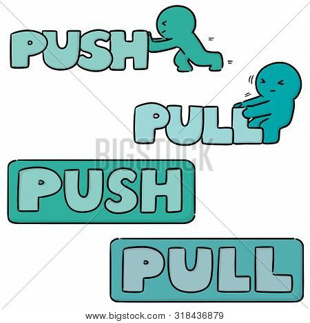 Vector Set Push Pull Vector & Photo (Free Trial) | Bigstock