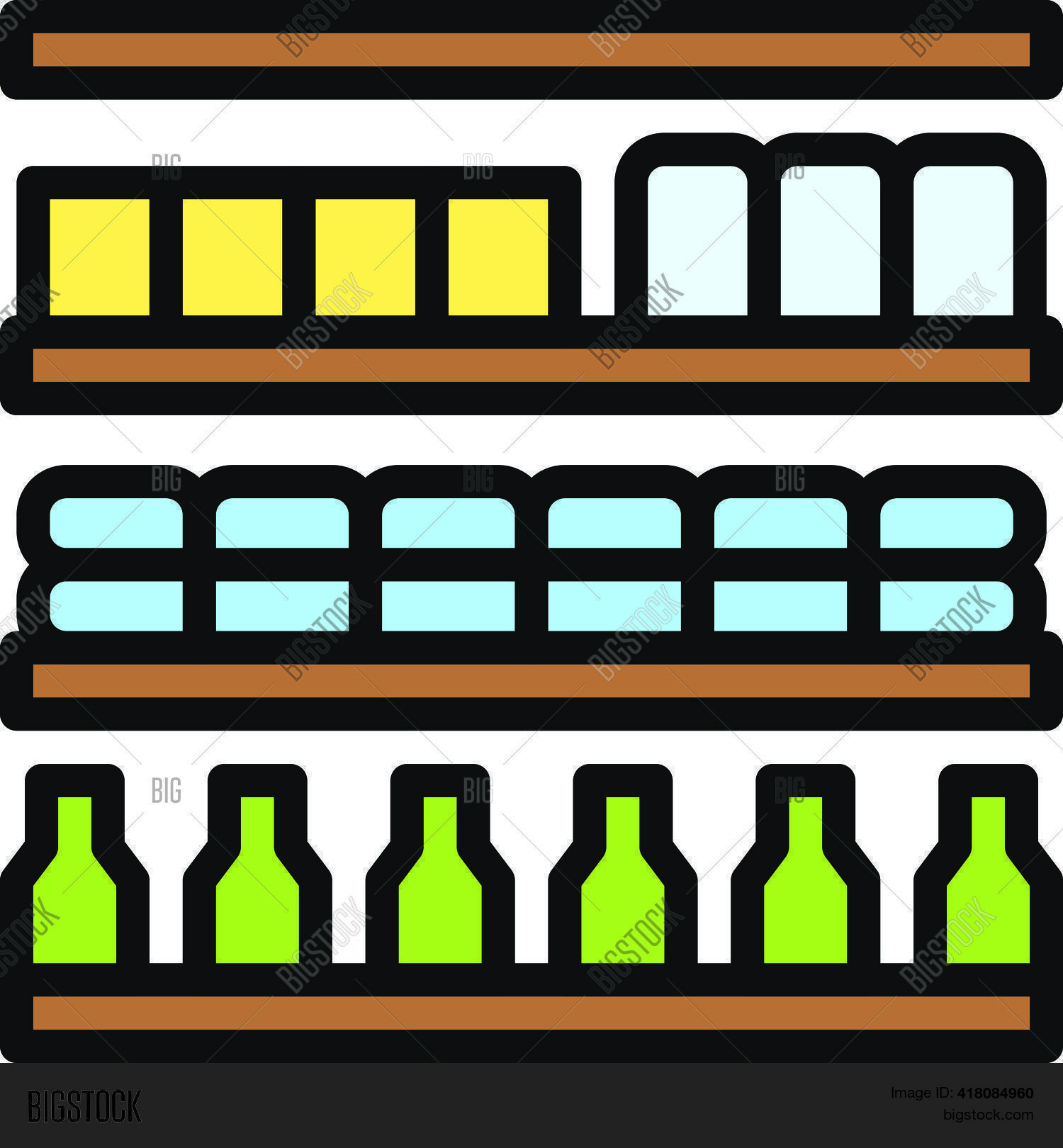 Supermarket Shelf Vector & Photo (Free Trial) | Bigstock