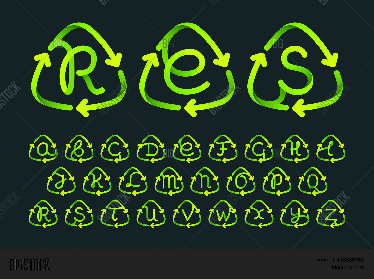 Alphabet Recycling Vector & Photo (Free Trial) | Bigstock