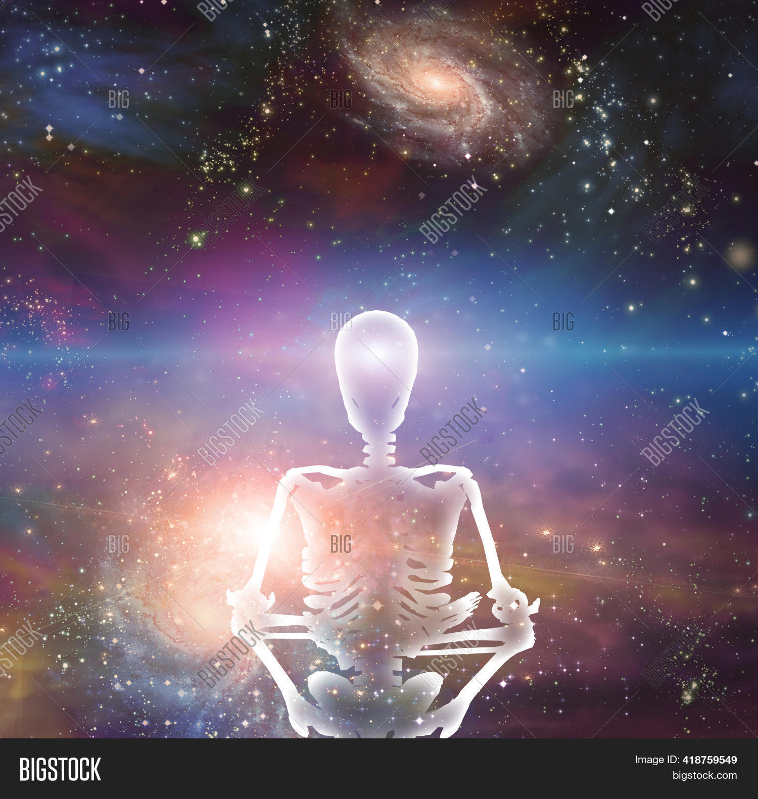 Meditation. Skeleton Image & Photo (Free Trial) | Bigstock