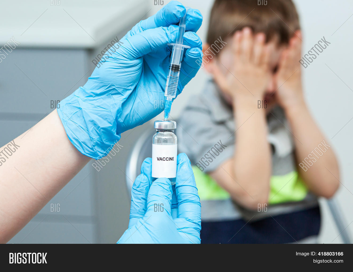 Child Fears Injection Image & Photo (Free Trial) | Bigstock