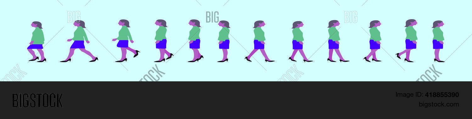 Set Walk Cycle Vector & Photo (Free Trial) | Bigstock