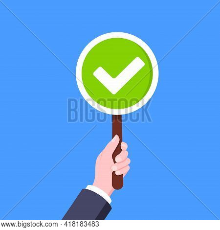 Hand Hold Check Mark Vector & Photo (Free Trial) | Bigstock