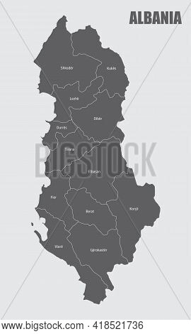 Albania Isolated Map Vector & Photo (Free Trial) | Bigstock