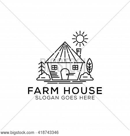 Outline Farm House Vector & Photo (Free Trial) | Bigstock