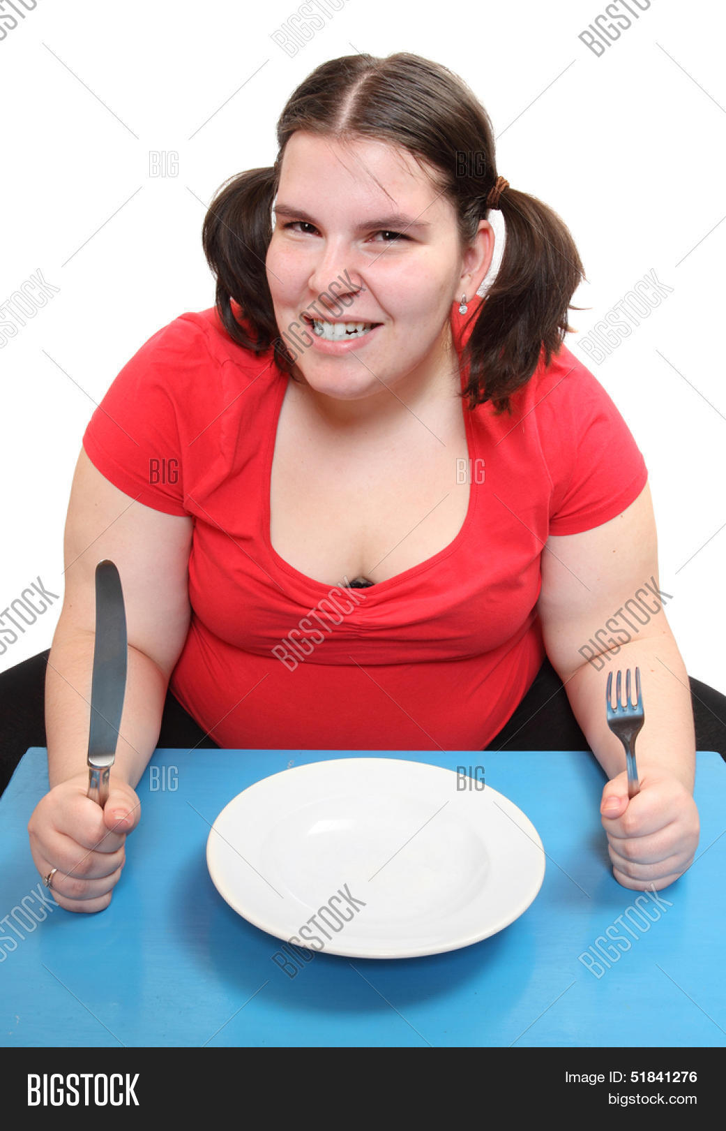 Hungry Obese Woman Image & Photo (Free Trial) | Bigstock