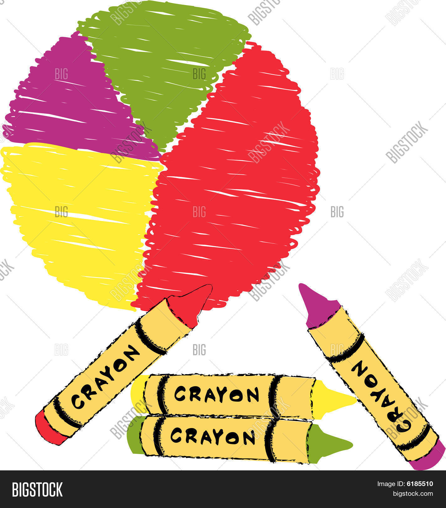 Circle Graph Crayon Vector & Photo (Free Trial) | Bigstock