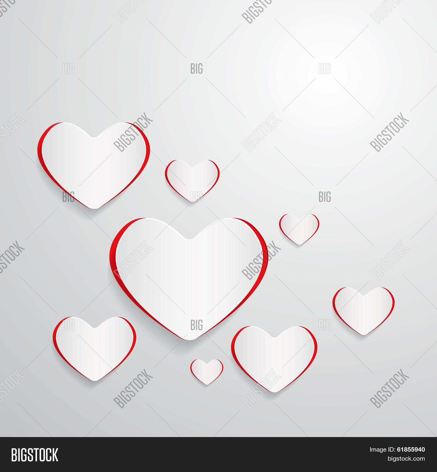 Vector Paper Hearts Vector & Photo (Free Trial) | Bigstock