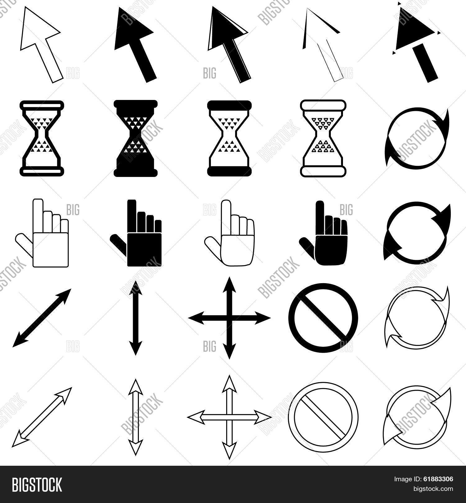 Set Cursors Icons Vector & Photo (Free Trial) | Bigstock