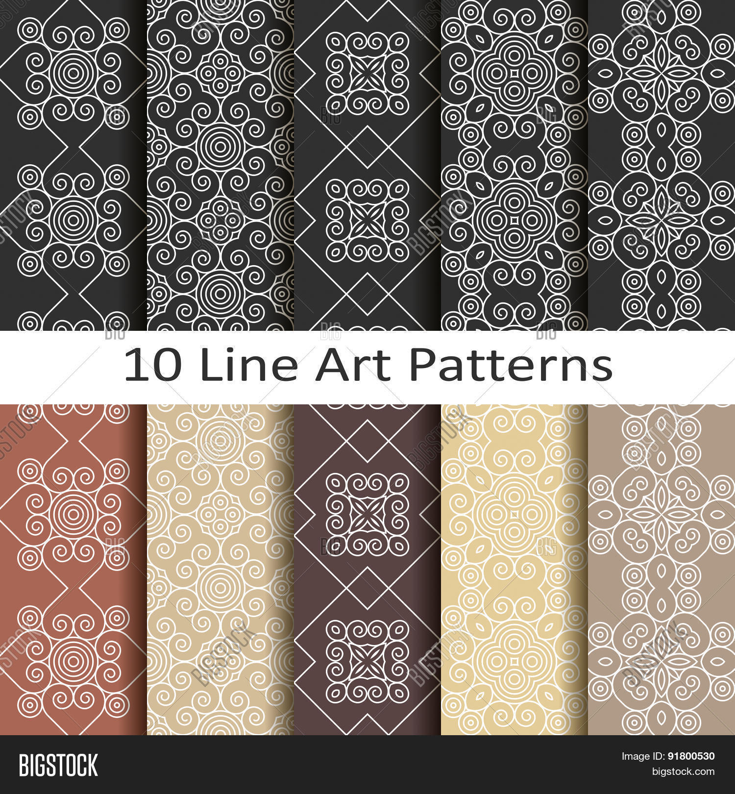 Set Ten Line Art Vector & Photo (Free Trial) | Bigstock