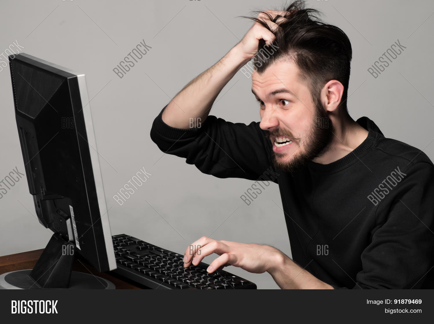 Funny Crazy Man Using Image & Photo (Free Trial) | Bigstock