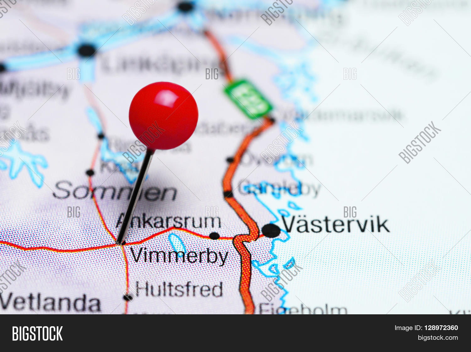 Vimmerby Pinned On Map Image & Photo (Free Trial) | Bigstock