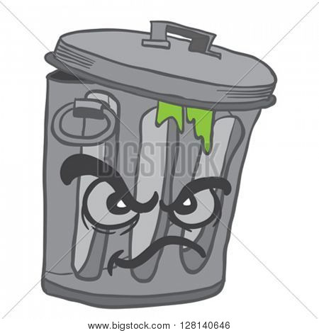 Angry Garbage Can Vector & Photo (Free Trial) | Bigstock
