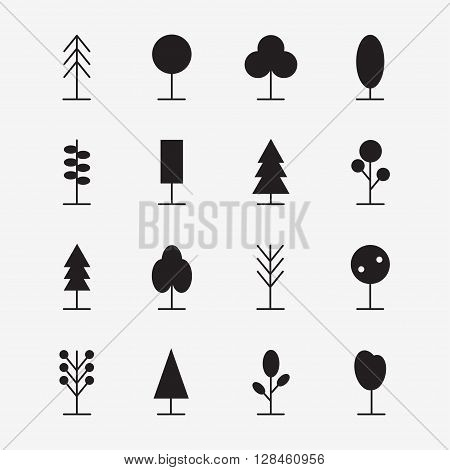 Tree Icons Set. Vector & Photo (Free Trial) | Bigstock