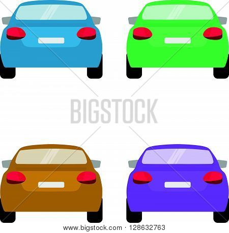 Set Back Cars Vector Vector & Photo (Free Trial) | Bigstock